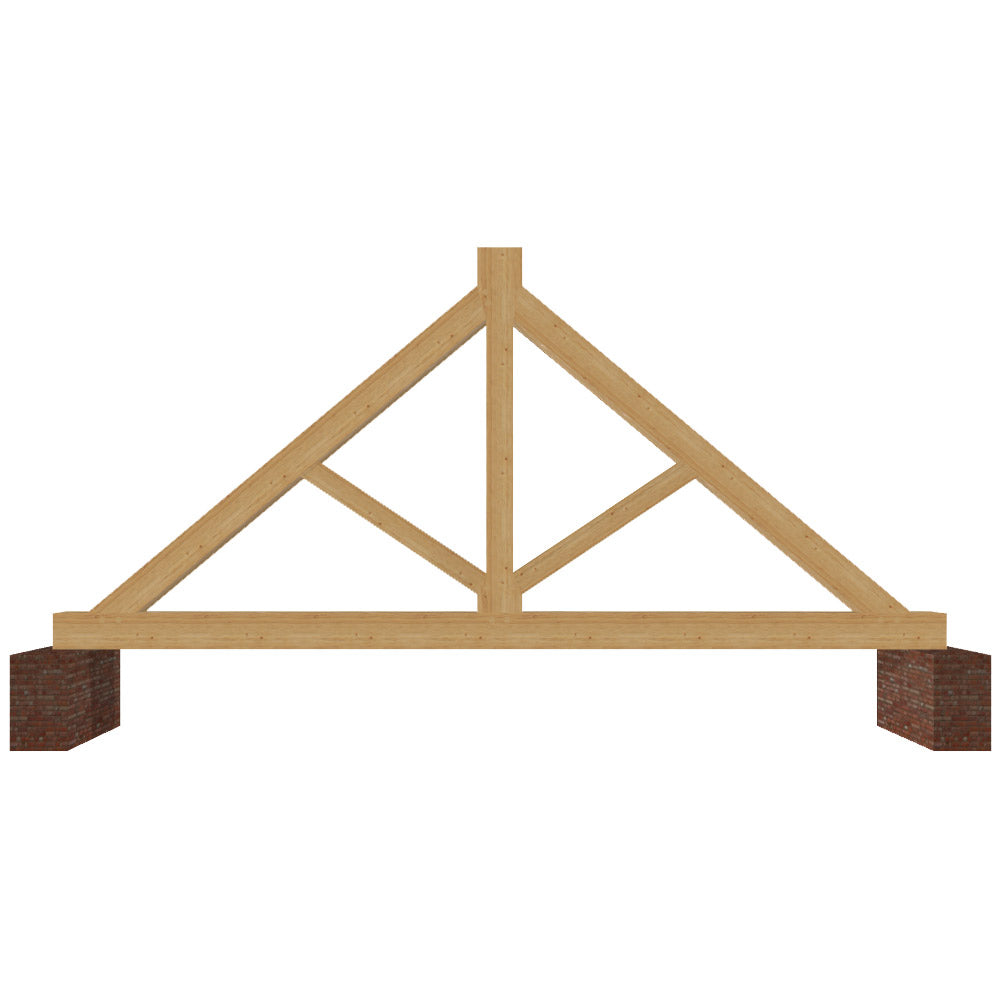 King post truss: oak, fluted, medium, 4500 mm – Oakmasters Frames Direct